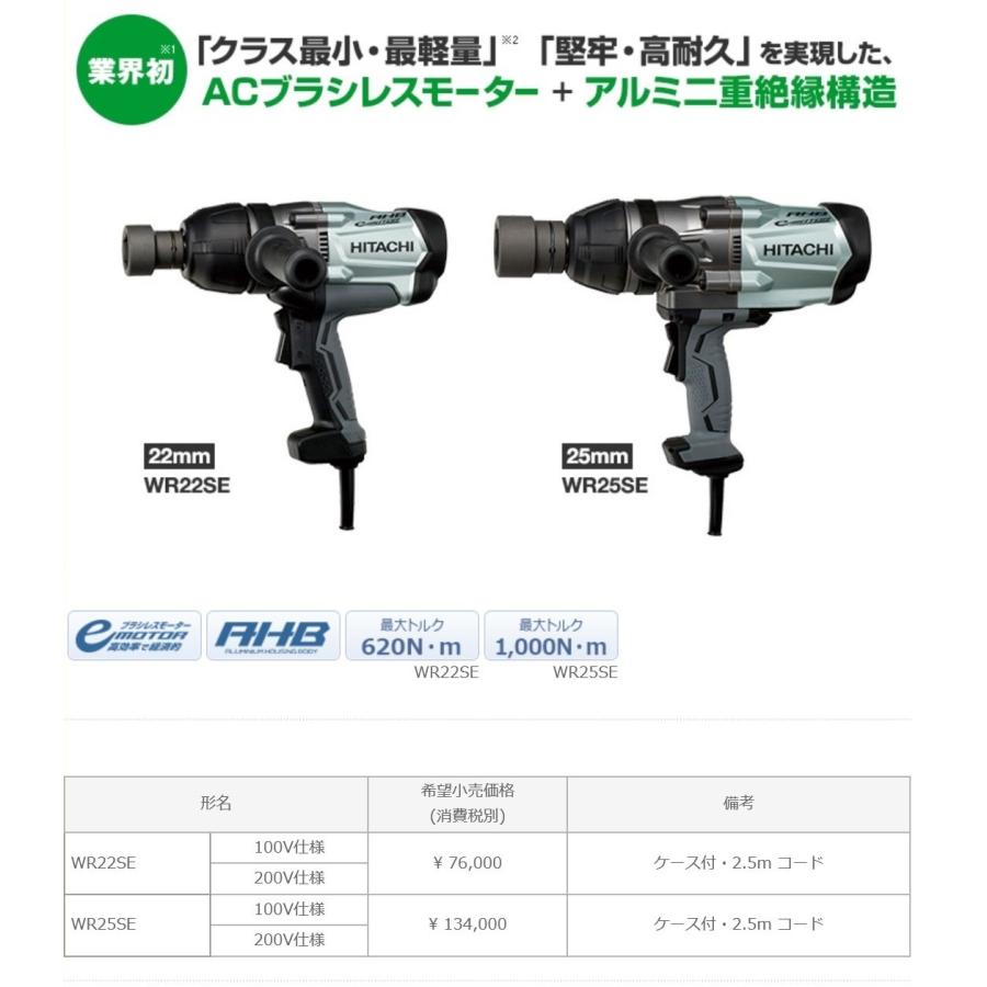 HiKOKI(ハイコーキ) AC100V インパクトレンチ 高力ボルトM22~M24mm対応 WR25SE ...
