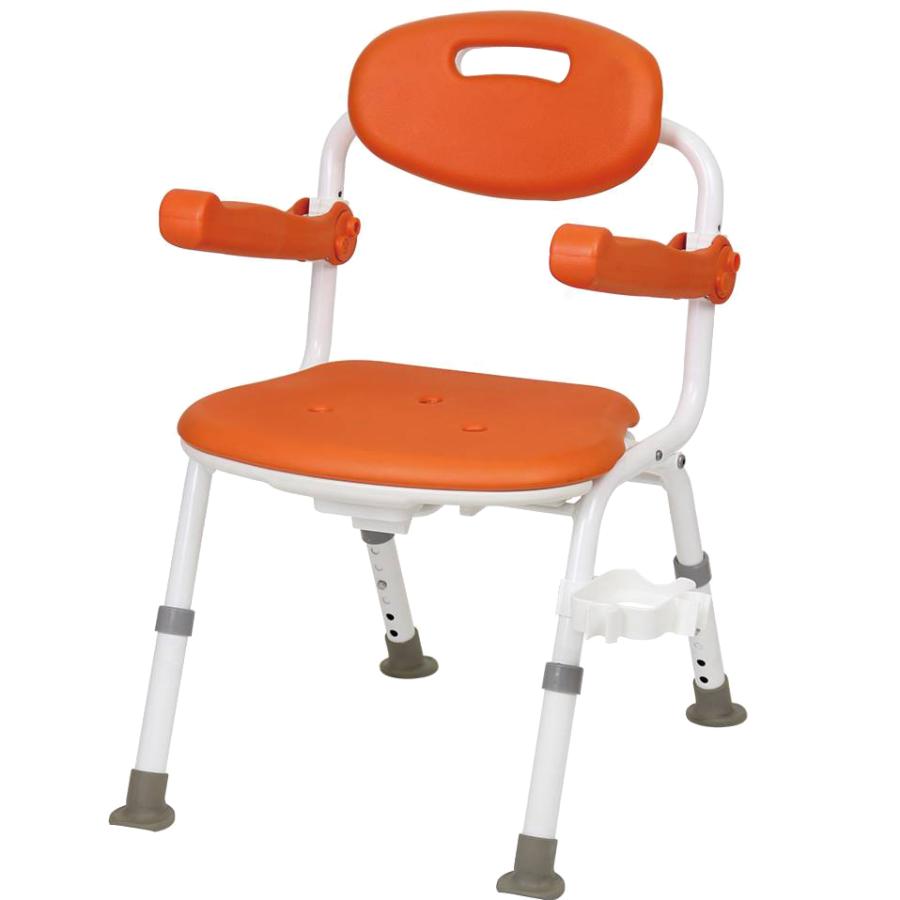 Tacaof テイコブ ワンタッチ折りたたみシャワーチェア（ミドル）／レッドオレンジ（幸和製作所） BSU11 : アイケアショップ - 通販 - Yahoo!ショッピング