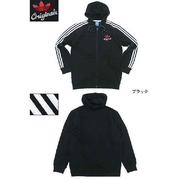 adidas Originals アディダス SPO フルジップフード ブラック オリジナルス(ADIDAS Adidas Zip ...