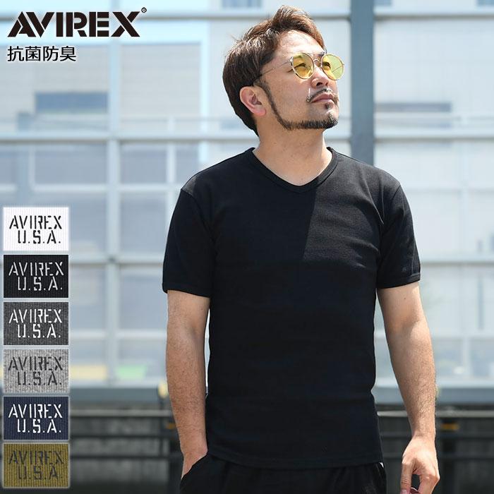 AVIREX アビレックス Tシャツ 半袖 メンズ デイリー リブ Vネック ( Daily Rib V Neck S/S Tee T-SHIRTS カットソー トップス 7834934008 ...