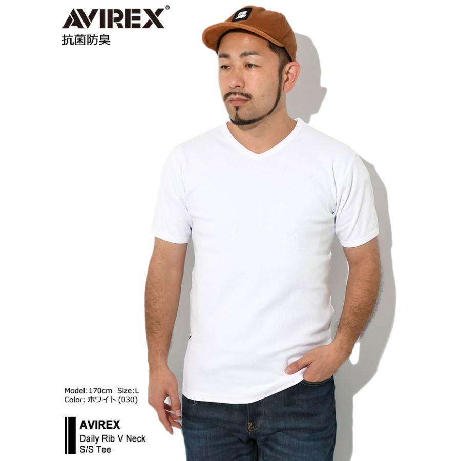 アビレックス Tシャツ 半袖 AVIREX メンズ デイリー リブ Vネック ( Daily Rib V Neck S/S Tee カットソー トップス 7834934008 6143501 ...