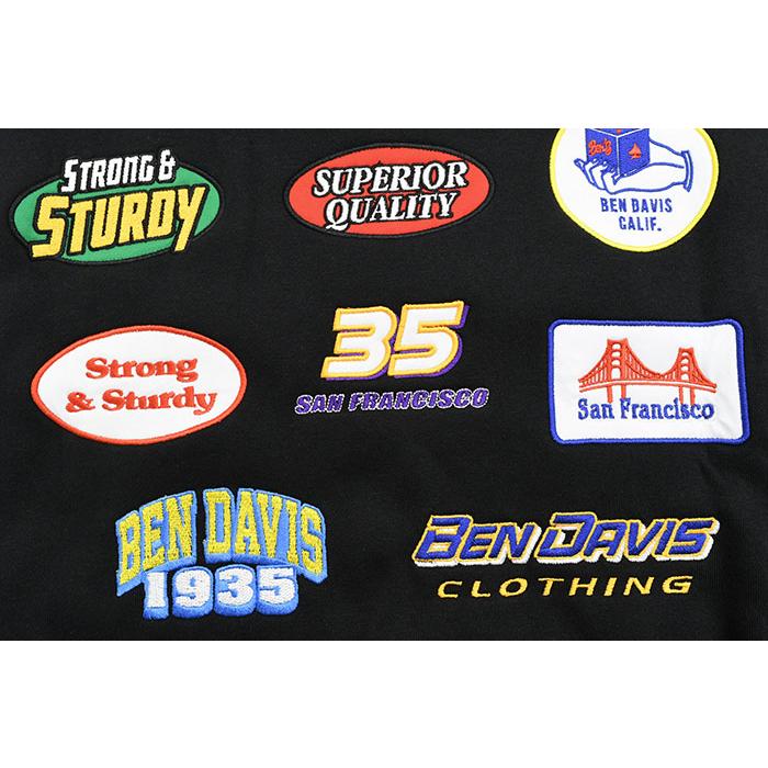BEN DAVIS ベンデイビス トレーナー メンズ バリオス パッチ クルー スウェット ( C-2780055 Various Patch ...