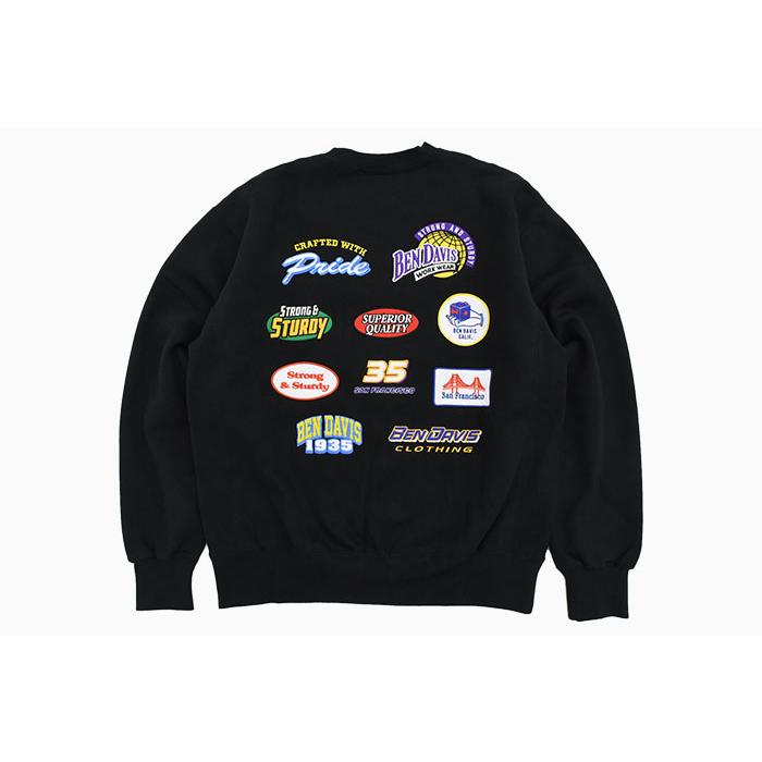 BEN DAVIS ベンデイビス トレーナー メンズ バリオス パッチ クルー スウェット ( C-2780055 Various Patch ...