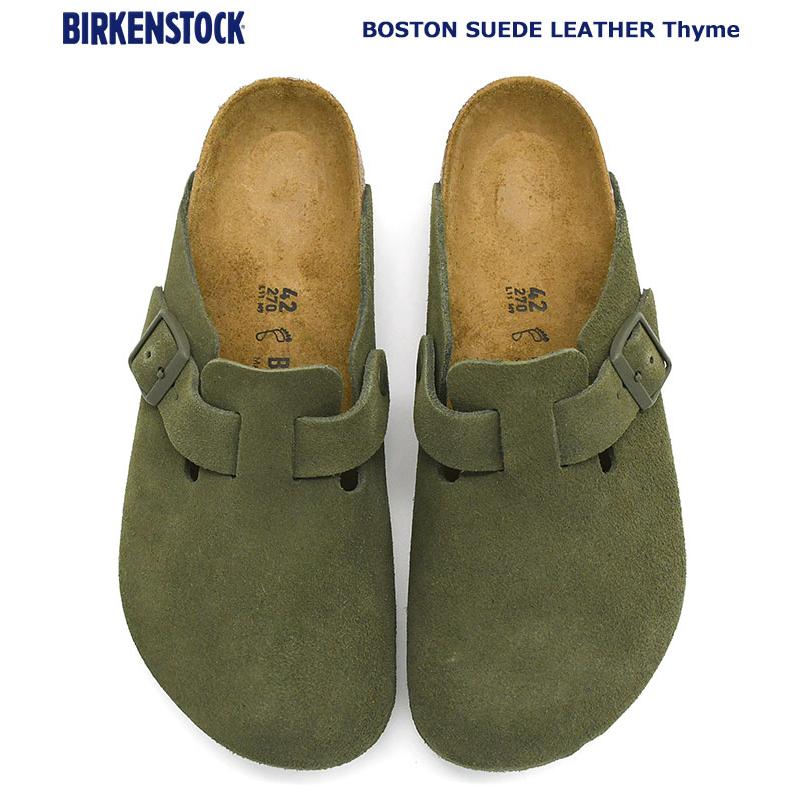 BIRKENSTOCK ビルケンシュトック サンダル メンズ 男性用 ボストン スエード レザー Thyme ( BOSTON SUEDE ...