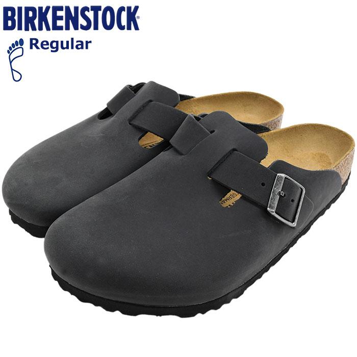 BIRKENSTOCK ビルケンシュトック サンダル メンズ 男性用 ボストン オイルド レザー Black レギュラー ( BOSTON ...