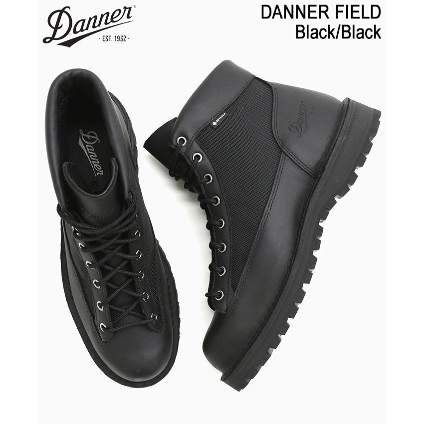 Danner ダナー ブーツ メンズ 男性用 フィールド Black/Black (D121003 DANNER FIELD GORE-TEX ゴアテックス vibram ビブラムソール ...