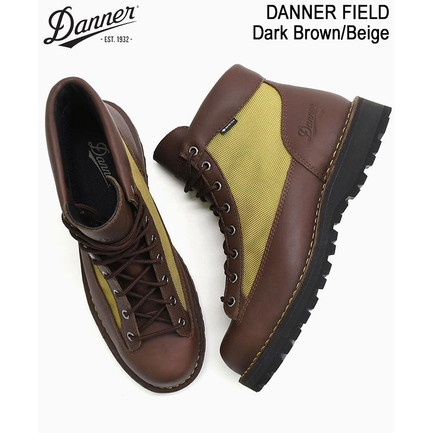 Danner ダナー ブーツ メンズ 男性用 フィールド Dark Brown/Beige ( D121003 DANNER FIELD GORE-TEX ゴアテックス ビブラムソール ...