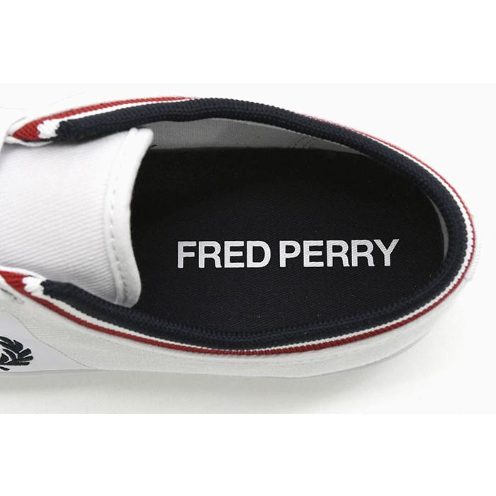 FRED PERRY フレッドペリー スニーカー メンズ 男性用 アンダースピン ティップ カフ ツイル White/Navy (B7106-100A UNDERSPIN TIPPED ...