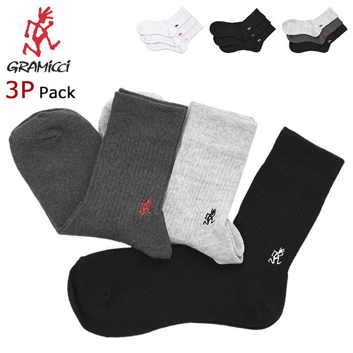 グラミチ ソックス GRAMICCI メンズ ベーシック クルー 3P パック ( Basic Crew 3P Pack Socks 3足組 3足セット レッグウエア 靴下 SX-M04 ...