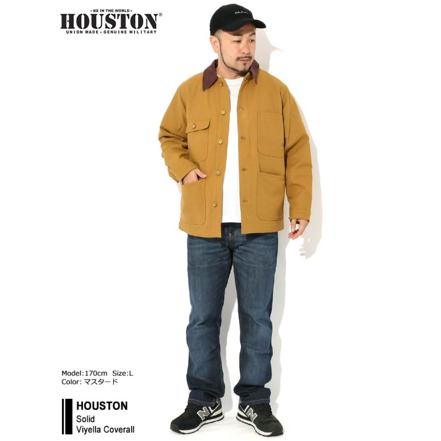 HOUSTON ヒューストン ジャケット メンズ ソリッド ビエラ カバーオール ( Solid Viyella Coverall ワーク ...
