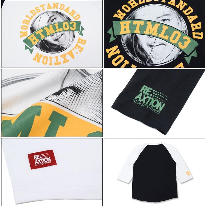 エイチティエムエル ゼロスリー HTML ZERO3 ラグラン 七分袖 メンズ ワールド リアクション(World Reaxtion 3/4 Raglan トップス) : htm-html ...