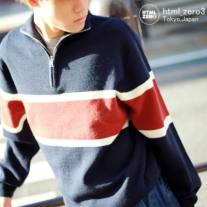 HTML03 エイチティエムエル ゼロスリー セーター HTML ZERO3 メンズ ワンダラー ハーフ ジップ ニット(Wanderer Half Zip Knit トップス HTML ...