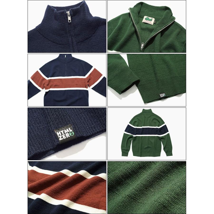 HTML03 エイチティエムエル ゼロスリー セーター HTML ZERO3 メンズ ワンダラー ハーフ ジップ ニット(Wanderer Half Zip Knit トップス HTML ...