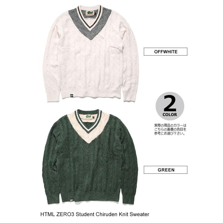 HTML03 エイチティエムエル ゼロスリー セーター HTML ZERO3 メンズ スチューデント チルデン ニット(Student Chiruden Knit Sweater HTML ...