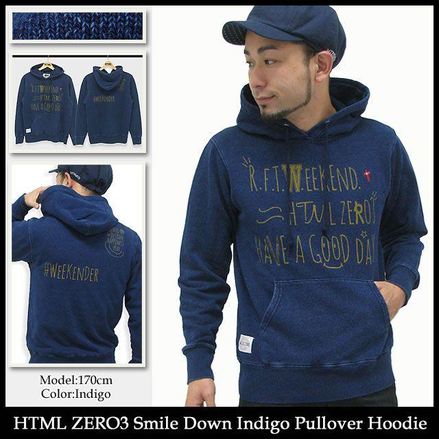 HTML03 エイチティエムエル ゼロスリー HTML ZERO3 スマイル ダウン インディゴ プルオーバー フード(Smile Down Indigo Pullover Hoodie ...