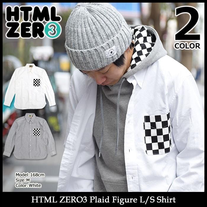 HTML03 エイチティエムエル ゼロスリー シャツ 長袖 HTML ZERO3 メンズ プレイド フィギュア(Plaid Figure L/S Shirt トップス HTML-SHT132 ...