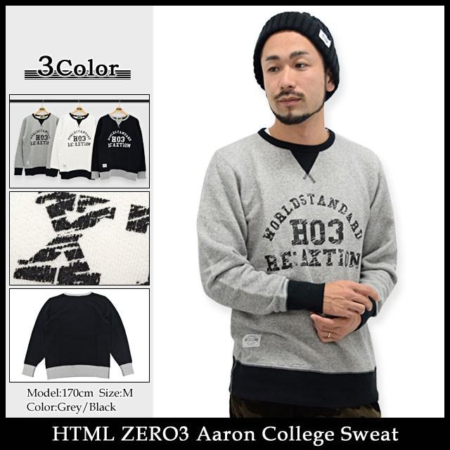 HTML03 エイチティエムエル ゼロスリー HTML ZERO3 トレーナー メンズ アーロン カレッジ スウェット(html zero3 Aaron College Sweat トップス ...