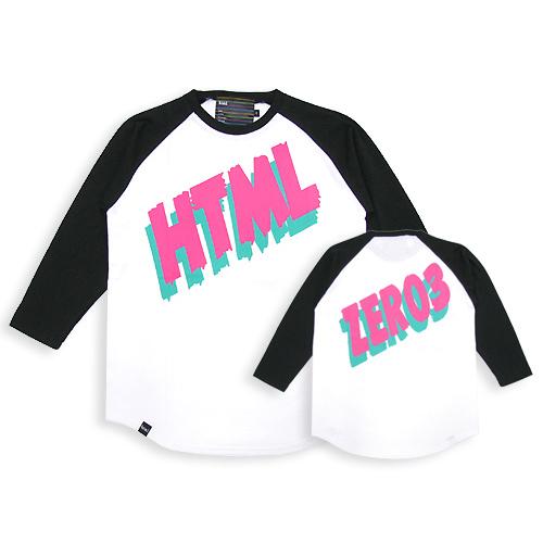 HTML03 html(エイチ・ティー・エム・エル) B.B Zero 3 3/4 Raglan : ice field - 通販 - Yahoo!ショッピング