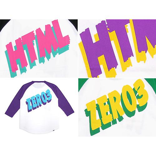 HTML03 html(エイチ・ティー・エム・エル) B.B Zero 3 3/4 Raglan : ice field - 通販 - Yahoo!ショッピング