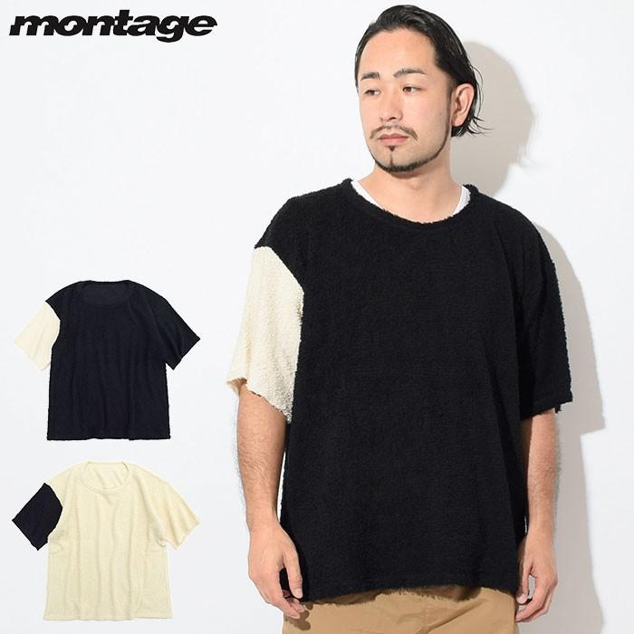 montage モンタージュ カットソー 半袖 メンズ 2 トーン パイル(2 Tone Pile S/S Crew ビッグシルエット トップス MT-T017) : ice field ...
