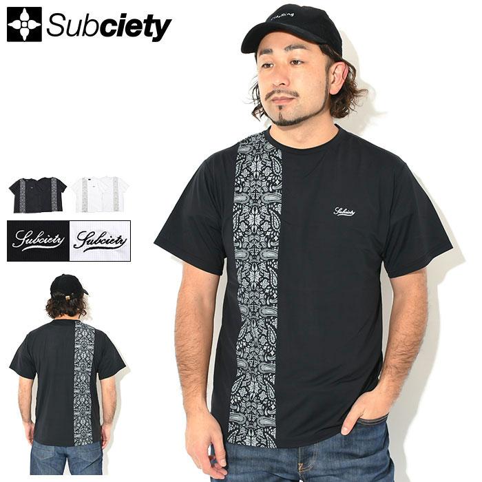 Subciety サブサエティ Tシャツ 半袖 メンズ ペイズリー パネル ドライ ( Paisley Panel Dry S/S Tee T-SHIRTS カットソー 113-40072 ...