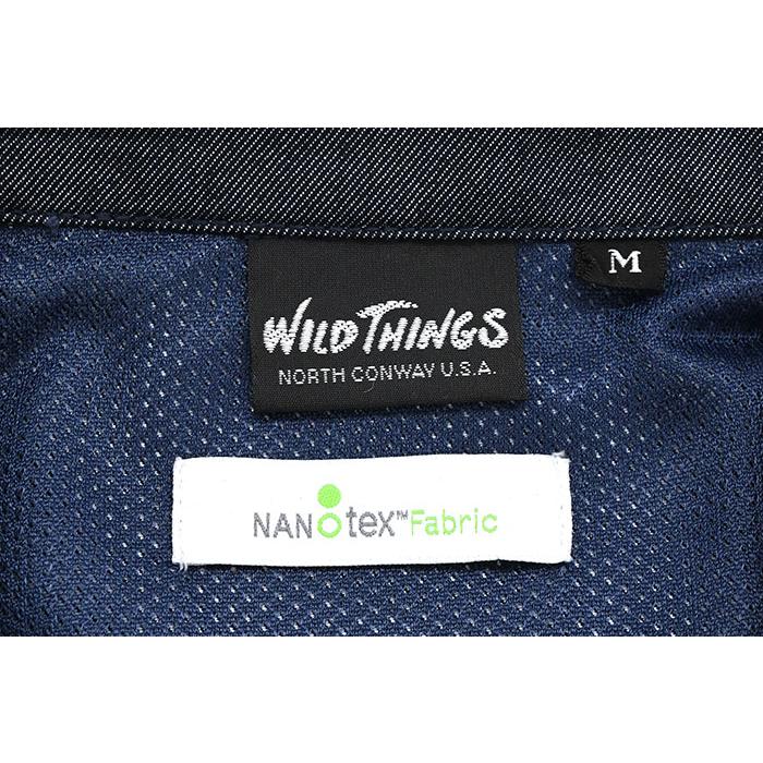 WILD THINGS ワイルドシングス シャツ 半袖 メンズ ナノテックス デニム (Nanotex Denim Shirt ビッグシルエット オーバーサイズ WT23014KB ...