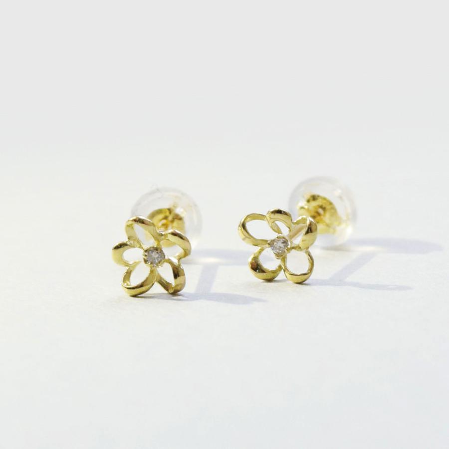 18金 ピアス 18k K18 ダイヤ お花 フラワーモチーフ スタッド 18金 ピアス 18k K18 ダイヤ お花 フラワーモチーフ スタッド