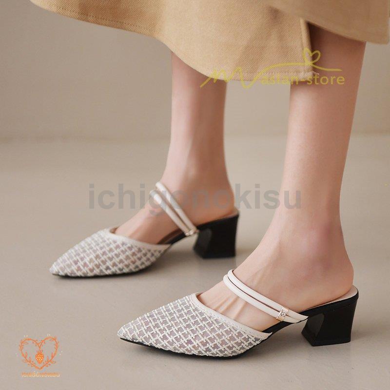 チャンキーヒール サンダル レディース ミュール 2way パンプス チャンキーヒール サンダル レディース ミュール 2way パンプス