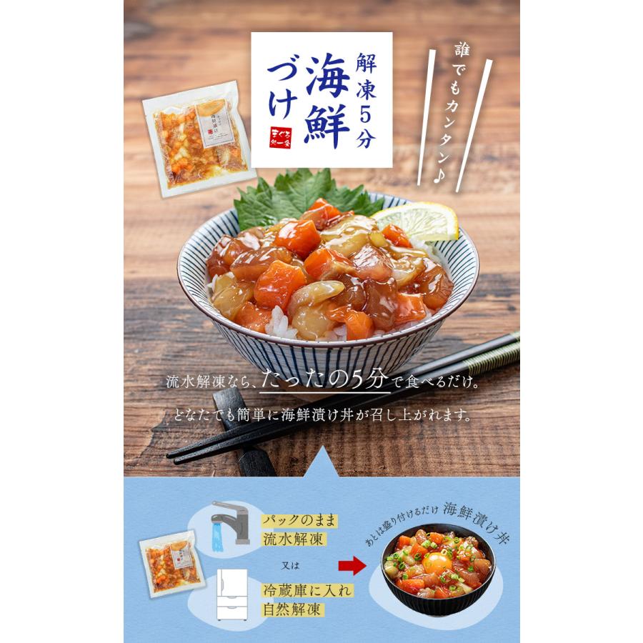 ぶっかけ海鮮づけ 5人前(110g×5パック) 送料無料 まぐろ、いか、サーモン ギフト dk《ref-bkk1》〈bkk1〉[[ぶっかけ海鮮漬け-5p] : まぐろ処一条 - 通販 ...