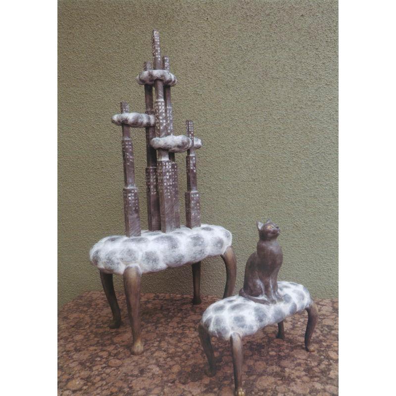 島田紘一呂 「ミッドナイトタウン」 木彫(H78×W42×D60cm） 額付き : 一枚の繪Yahoo!店 - 通販 - Yahoo!ショッピング