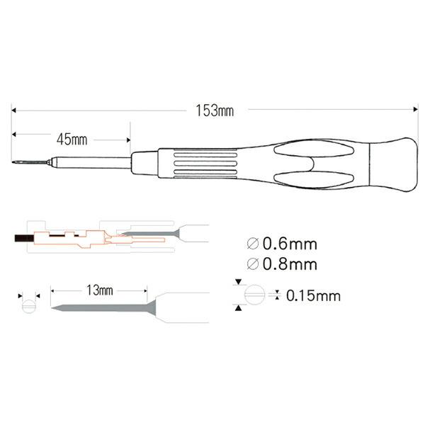 CUSTOR(クストー):極狭箇所用 端子リリースツール 010R-PR-2D(メーカー直送品) CUSTOR クストー 端子抜き 2本組み ...