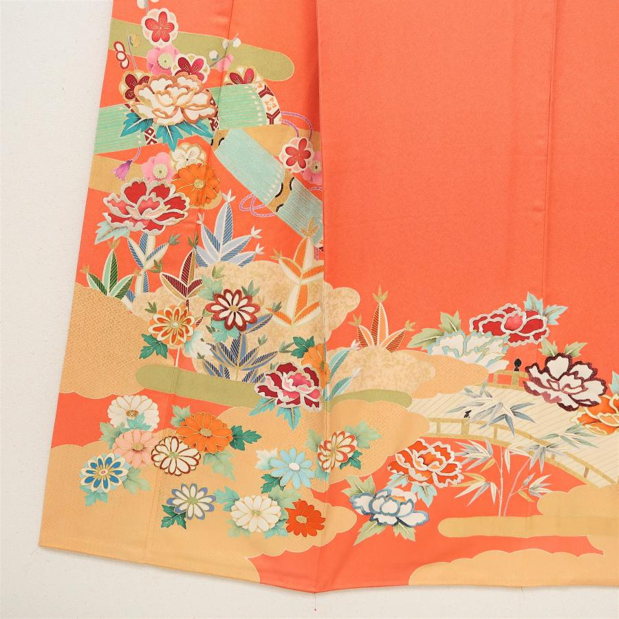 ho3592 リサイクル着物 色留袖 大羊居謹製 雲取り 霞取り 草花 ho3592 リサイクル着物 色留袖 大羊居謹製 雲取り 霞取り 草花