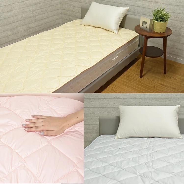 丸八真綿 英国産ハンプシャー種 洗える羊毛ベッドパッド ダブル 洗えるウール ベッドパッド 羊毛100％ 洗濯可能 日本製 消臭 抗菌・防臭加工 送料無料 : Living fine リビング ...