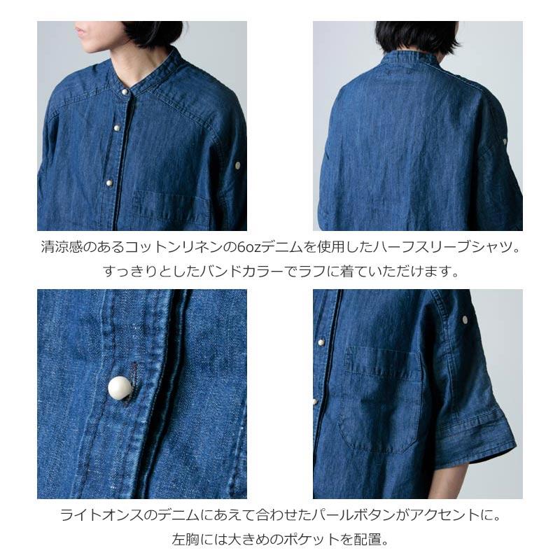 blanc basque (ブランバスク) 6ozデニム ハーフスリーブパールボタンシャツ :107118006:ICORA ヤフーショッピング店 - 通販 - Yahoo!ショッピング