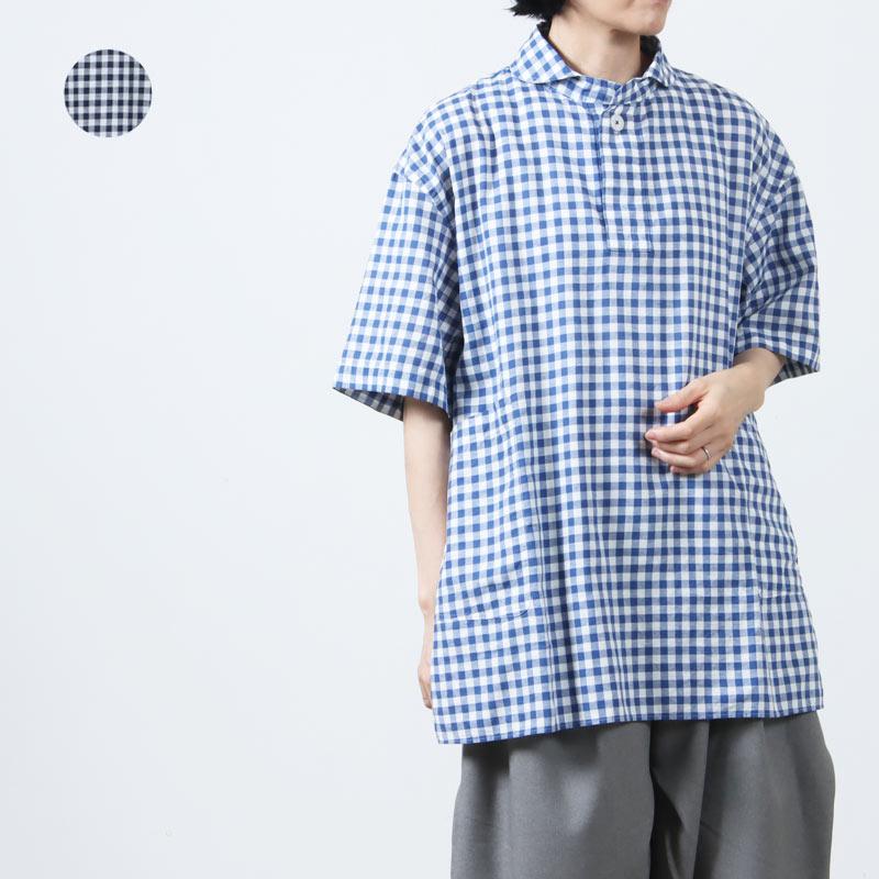 LOLO (ロロ) 定番プルオーバー 綿麻ギンガム 半袖ビッグシャツ : ICORA ヤフーショッピング店 - 通販 - Yahoo!ショッピング