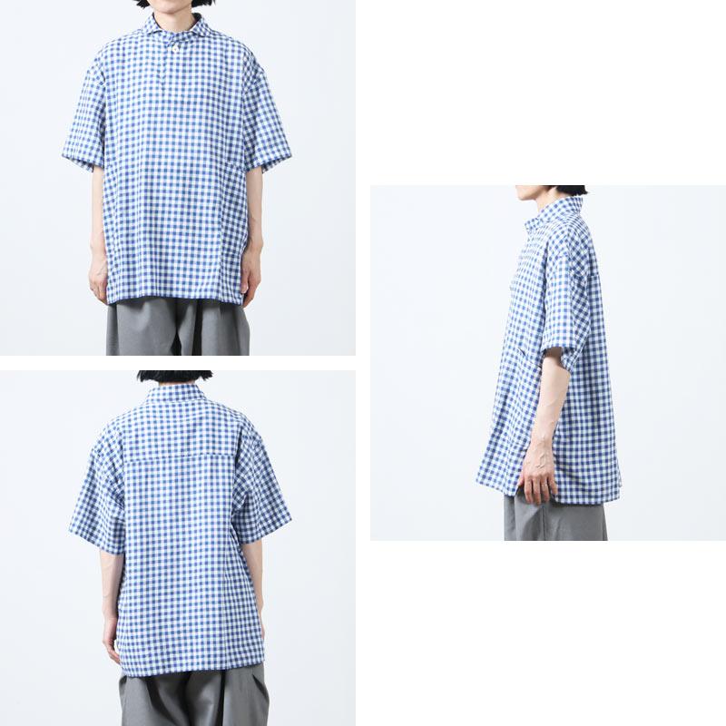 LOLO (ロロ) 定番プルオーバー 綿麻ギンガム 半袖ビッグシャツ : ICORA ヤフーショッピング店 - 通販 - Yahoo!ショッピング