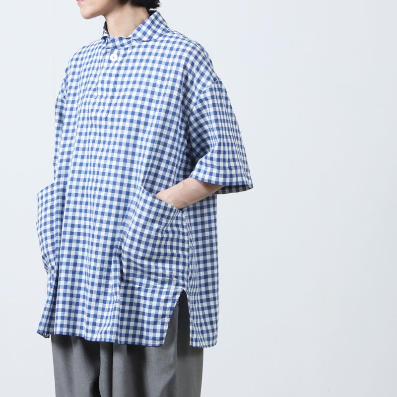 LOLO (ロロ) 定番プルオーバー 綿麻ギンガム 半袖ビッグシャツ : ICORA ヤフーショッピング店 - 通販 - Yahoo!ショッピング