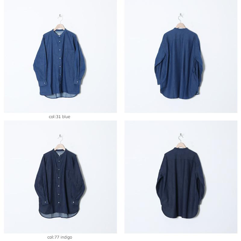 MidiUmi (ミディウミ) バンドカラーデニムシャツ : ICORA ヤフーショッピング店 - 通販 - Yahoo!ショッピング