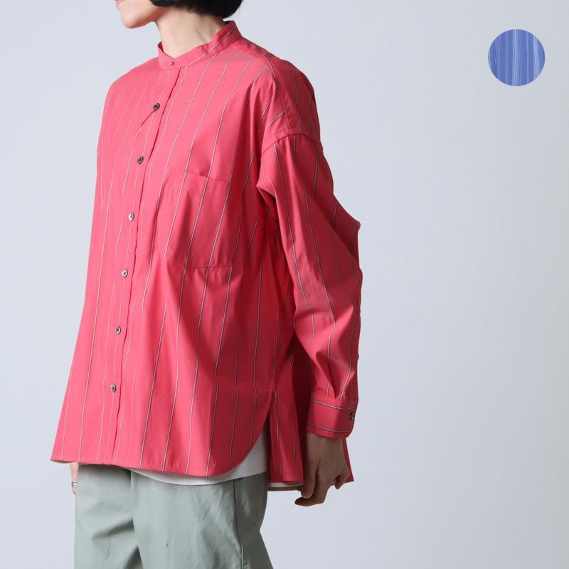 TICCA (ティッカ) ノーカラースクエアビッグシャツ stripe : 359116003 : ICORA ヤフーショッピング店 - 通販 - Yahoo!ショッピング
