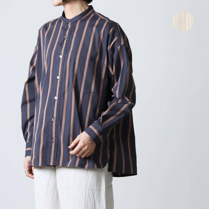 TICCA (ティッカ) ノーカラースクエアビッグシャツ stripe : ICORA ヤフーショッピング店 - 通販 - Yahoo!ショッピング
