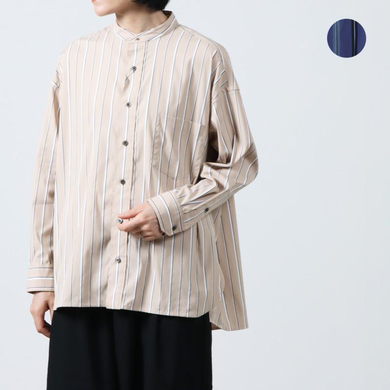 TICCA (ティッカ) ノーカラースクエアビッグシャツ stripe : ICORA ヤフーショッピング店 - 通販 - Yahoo!ショッピング