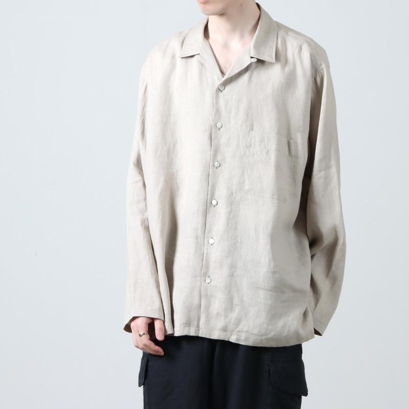 markaware MARKAWARE (マーカウェア) HEMP SHIRTING OPEN COLLAR SHIRT L/S / ヘンプ シャーティングオープンカラーロングスリーブシャツ ...