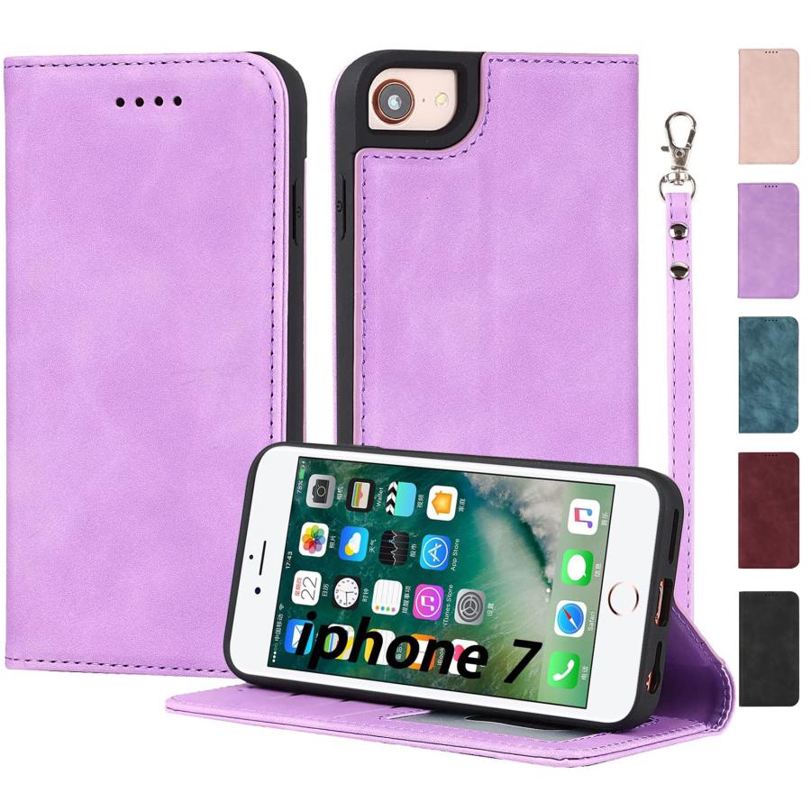 iCoverCase 手帳型 スマホケース iPhone SE3 SE2 第二世代 iphone 8 plus 7Plus ケース 落下防止 TPU 耐衝撃 アイフォン8 カバー 片手操作 ...