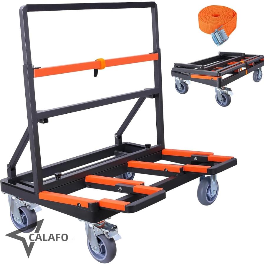 ボード台車 運搬台車 折りたたみ 調整可能な荷台車 業務用 4輪 6インチ