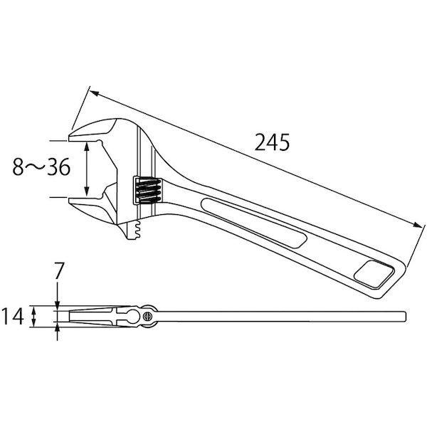 あすつく対応 「直送」 ロブテックス UM36XGB ハイブリッドモンキーレンチX W−ZERO 245mm エビ ハイブリッドモンキーレンチ ...