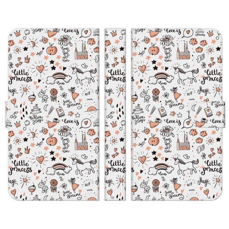 isai 各種 V30+ vivid Beat FL VL 手帳型 スマホ ケース カバー プリンセス ガーリー ユニコーン カラフル シンプル : 1321 SELECT オリジナル スマホ ...