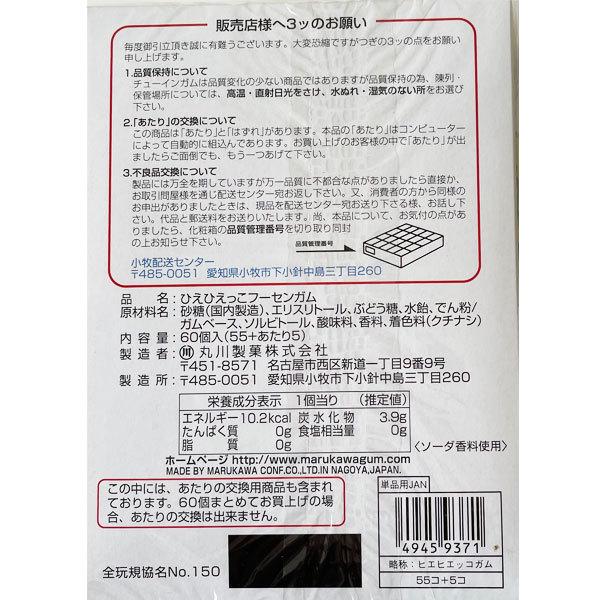 ひえひえっこガム55個+5個（あたり付き）ソーダー味（丸川製菓
