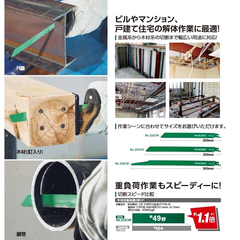 HiKOKI 0000-4434 セーバソーブレード (解体用) No.223CW 50枚入 全長250mmz 刃厚1.3mm : 家ファン! Yahoo!店 - 通販 - Yahoo!ショッピング