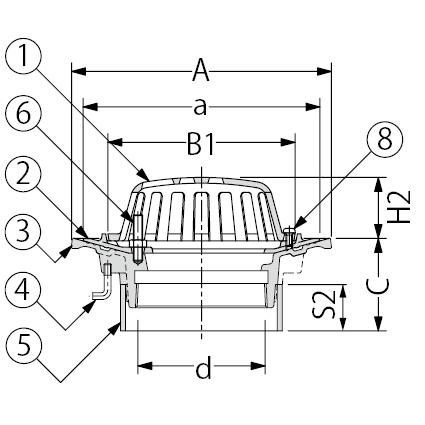 カネソウ EHSR-2-75 ルーフドレン たて引き 屋上用 アルミニウム製 打込型 アスファルト防水・シート防水 ねじ込み式 : 家ファン! Yahoo!店 - 通販 - Yahoo!ショッピング