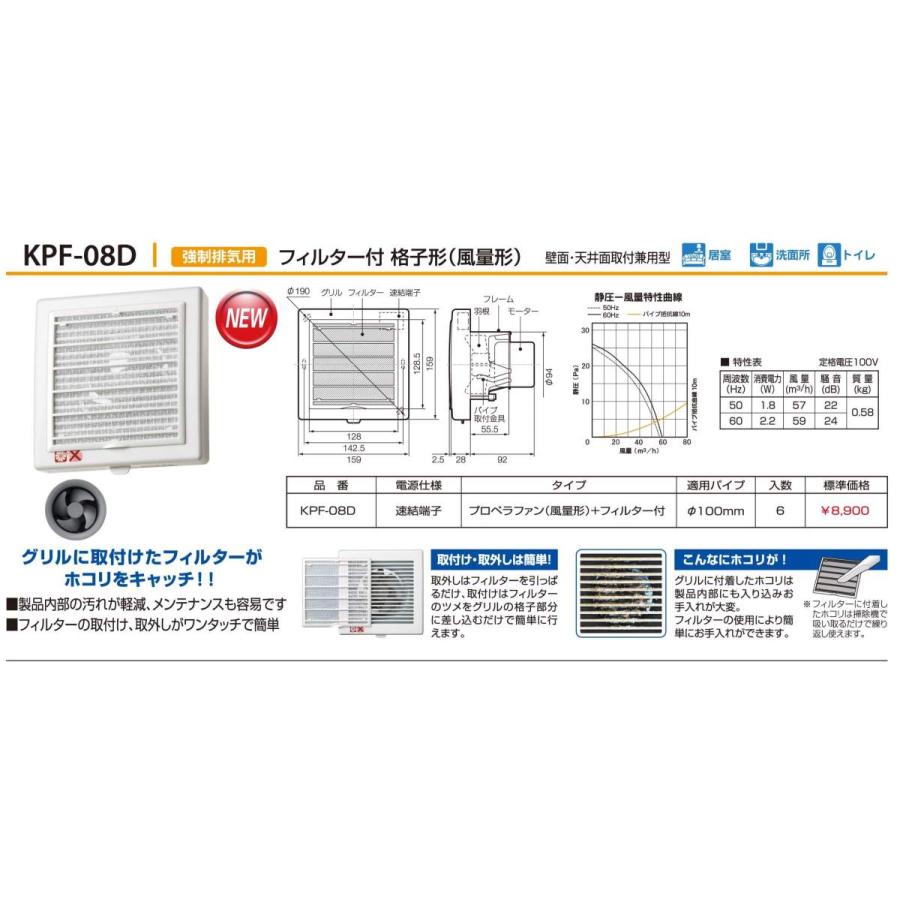 バクマ工業 KPF-08D 100φ フィルター付 パイプ用ファン :mazroc-2sj-0278:家ファン! Yahoo!店 - 通販 - Yahoo!ショッピング